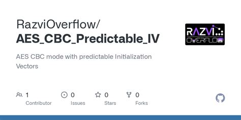 Github Razvioverflow Aes Cbc Predictable Iv Aes Cbc Mode With Predictable Initialization Vectors