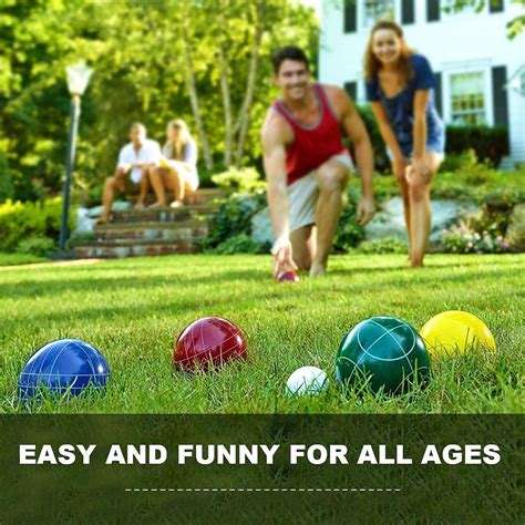 100mm Bocce Ball Set Regulation Size And Weight With 8 Resin Bochie Balls Pallino Carrying Bag