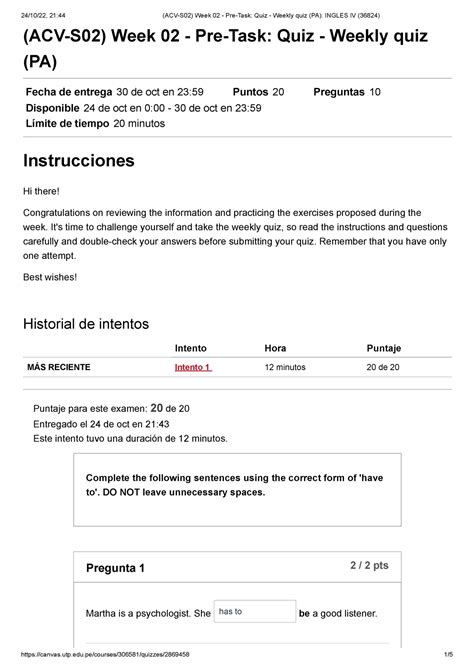 Acv S02 Week 02 Pre Task Quiz Weekly Quiz Pa Ingles Iv 36824 Acv S02 Week 02