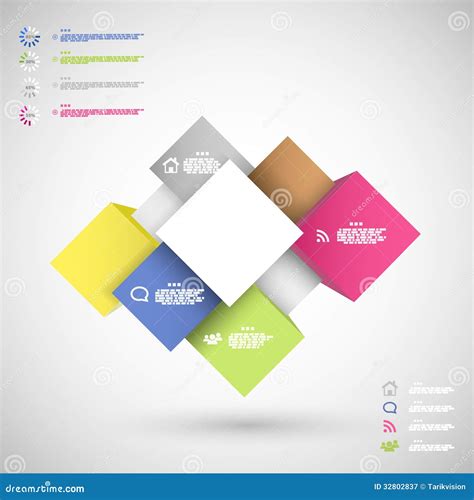 Infographic Colorful Cubes For Data Presentation Stock Vector Illustration Of Infographic
