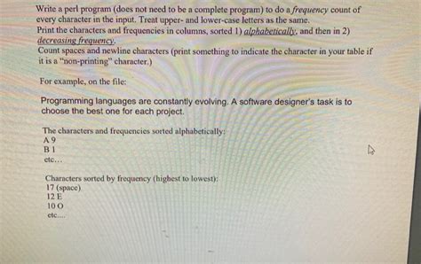Solved Write A Perl Program Does Not Need To Be A Complete