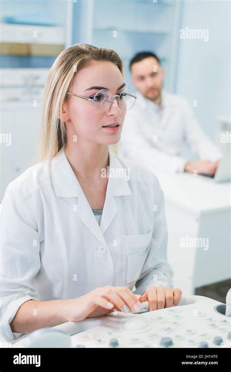 Researchers Team Work At Computer Scientific Analysing Data Out