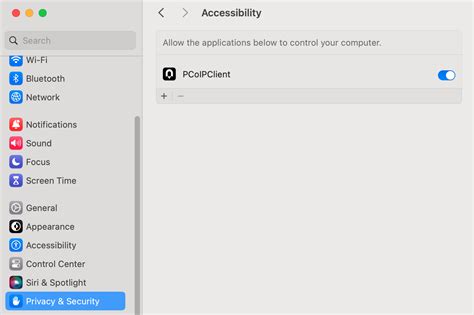 Enabling Accessibility Pcoip Software Client 24 03 For Macos
