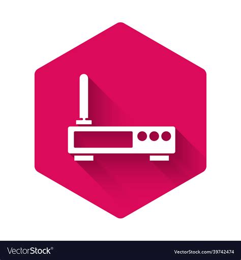 White Router And Wi Fi Signal Icon Isolated Vector Image