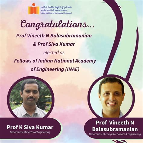 We Are Happy To Share That Prof Vineeth N Balasubramanian A Faculty Member Of Cse Iith Has