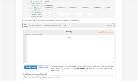 Solved 232 Project 2 Data Visualization Using Loops Hors
