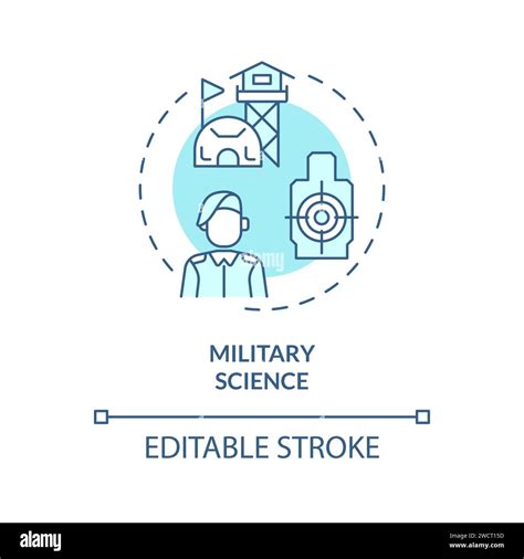 Thin Line Simple Blue Military Science Icon Concept Stock Vector Image