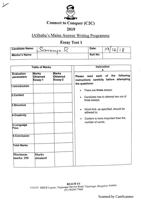 Essay COPY Saranya Rank UPSC CSE IASbabas TLP Connect Babe General Knowledge Studocu