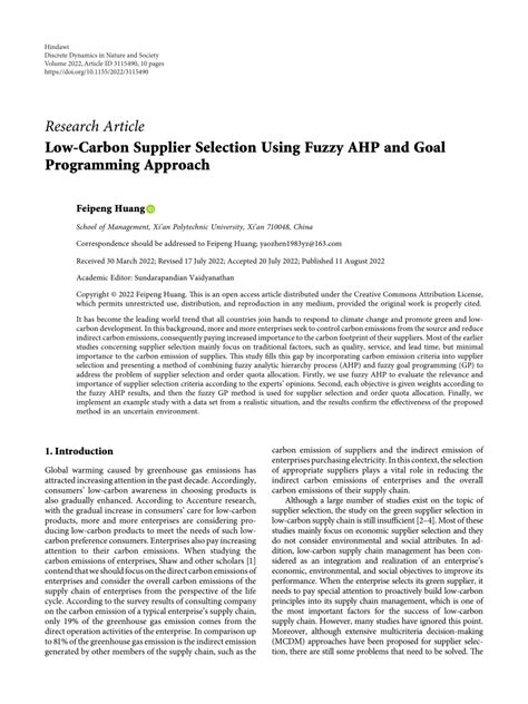 pdf low carbon supplier selection using fuzzy ahp and goal programming approach