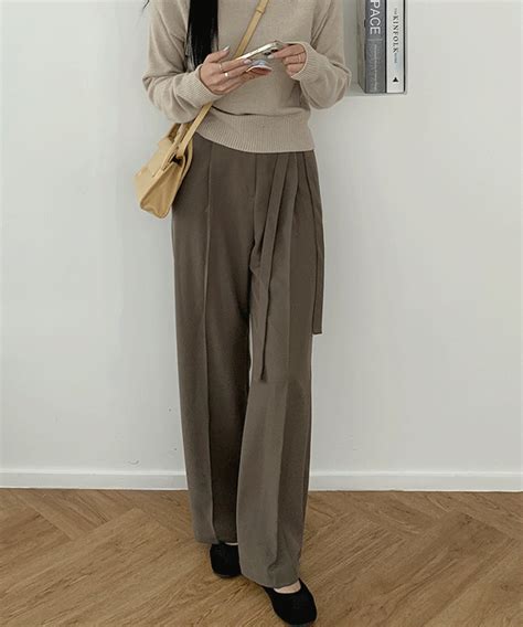 뮤트 핀턱 와이드 슬랙스4color