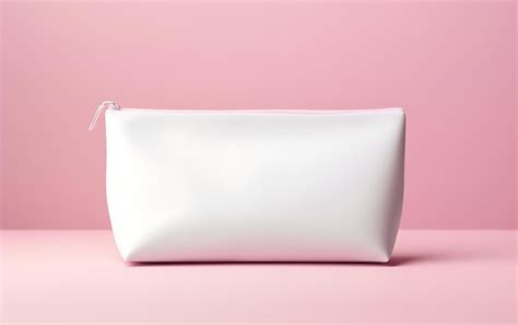 Premium Photo Empty White Cosmetic Bag Mock Up Background For Makeup Container