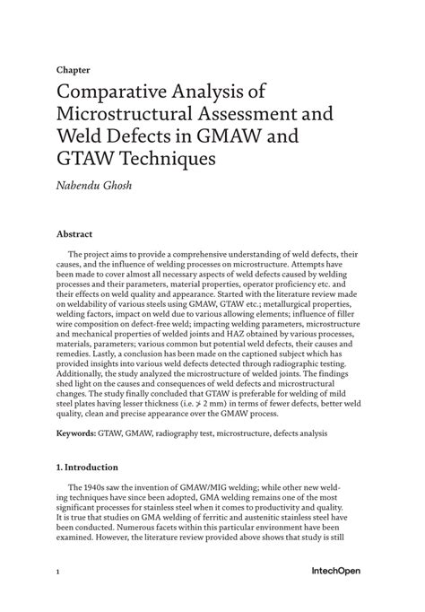 Pdf Comparative Analysis Of Microstructural Assessment And Weld Defects In Gmaw And Gtaw
