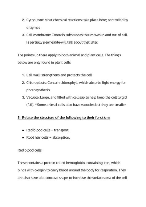 Igcse Coordinated Science Cell Structure University Of Cambridge Edubirdie
