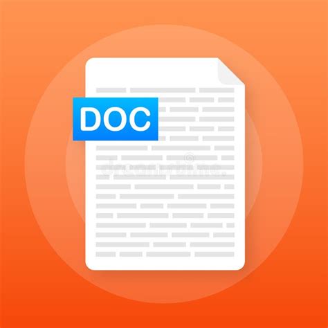 Download Doc Button Downloading Document Concept File With Doc Label And Down Arrow Sign