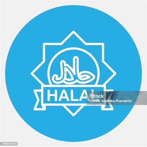 아이콘 할랄 라마단 이드 알 피트르 이드 알 아드하의 이슬람 요소 파란색 스타일의 아이콘입니다 인쇄물 포스터 로고 장식 인사말 카드 등에 적합합니다 0명에 대한 스톡 벡터