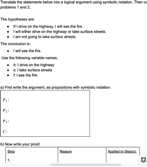 Solved Translate The Statements Below Into A Logical