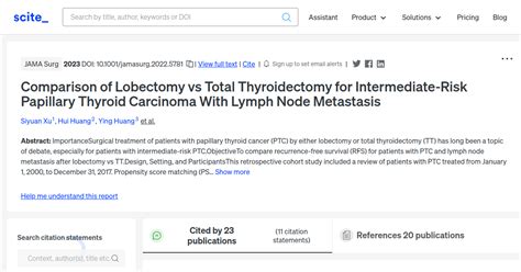 Comparison Of Lobectomy Vs Total Thyroidectomy For Intermediate Risk Papillary Thyroid Carcinoma