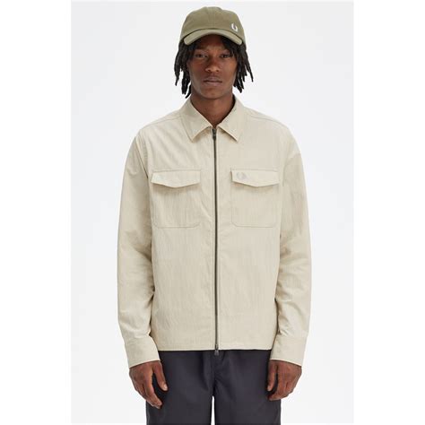 Fred Perry Zip Overshirt Men Overshirts Flannels