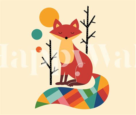 Rainbow Fox Wallpaper Happywall