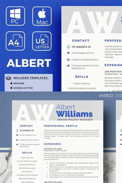Project Manager Resume Cv Templates Masterbundles