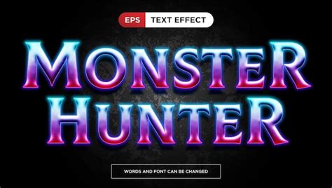 Premium Vector Monster Hunter Text Effect Editable Game Title Text Style