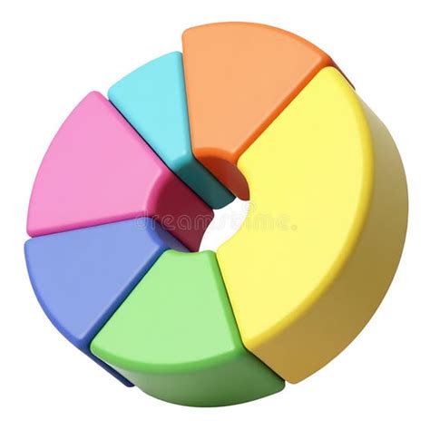 Colorful 3d Pie Chart Data Visualization Graphic Stock Illustration