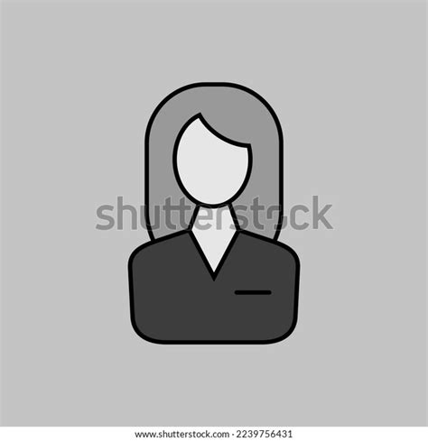 User Icon Woman Outline Grayscale Icon Stock Vector Royalty Free 2239756431 Shutterstock