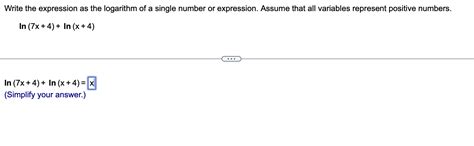 Solved Write The Expression As The Logarithm Of A Single Chegg
