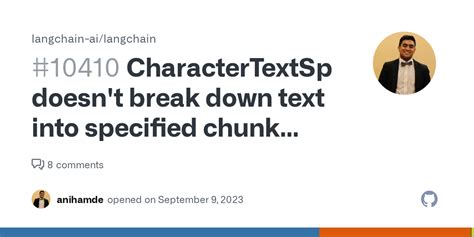 Charactertextsplitter Doesnt Break Down Text Into Specified Chunk
