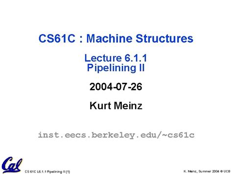 Cs 61 C Machine Structures Lecture 6 1