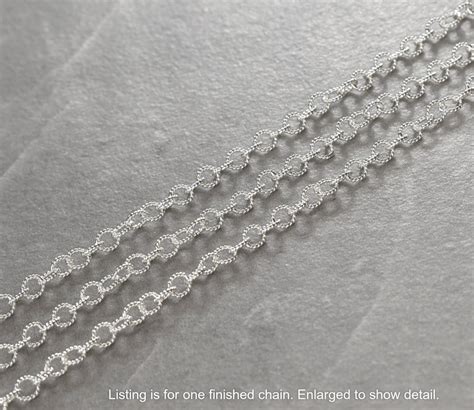 3mm Textured Oval Cable Chain Necklace Sterling Silver Jewelry For