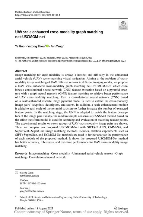Uav Scale Enhanced Cross Modality Graph Matching Net Uscmgm Net