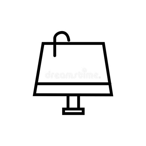 Lamp Vector Icon Outline Style Isolated On White Background Stock