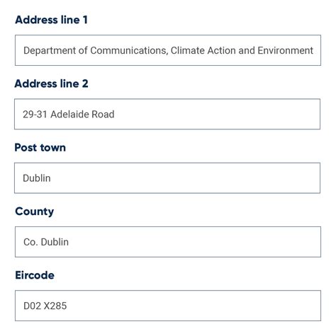 irish address lookup ux