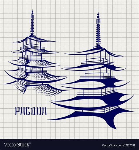 Японская пагода эскиз тату 84 фото