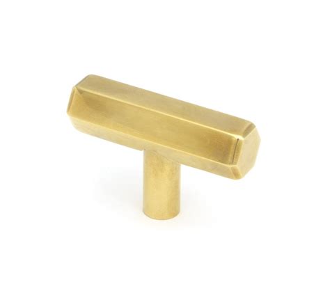 From The Anvil Kahlo T Bar Cabinet Knobs Aged Brass Cabinet Hardware From Handles 4 Homes Ltd Uk