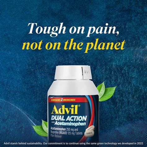 Advil Doble Acción Con Acetaminofeno Ibuprofeno Alivio Del Dolor 72