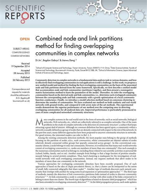 pdf combined node and link partitions method for finding overlapping communities in complex
