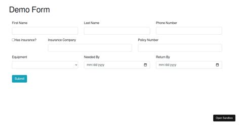 React Jsonschema Form Layout Grid Examples CodeSandbox
