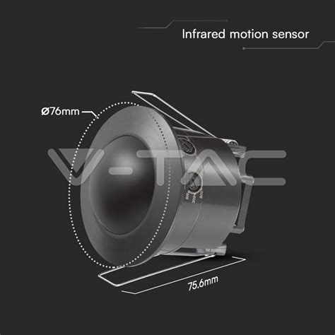 Сензор За Движение Вграждане В Таван Черен