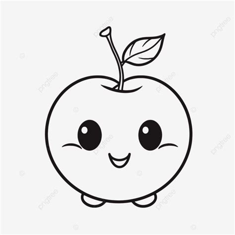 Kartun Apel Gambar Lucu Menggambar Ilustrasi Mewarnai Garis Besar