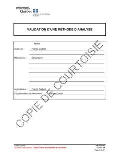 Validation Dune M Thode Danalyse Validation D Une M Thode D Analyse Pdf Pdf Pro