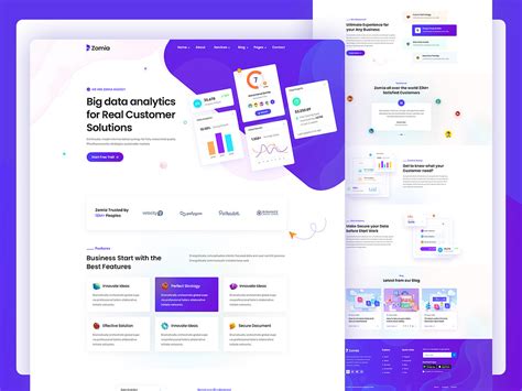 Zomia Multi Purpose HTML Template For Saas Startup Behance