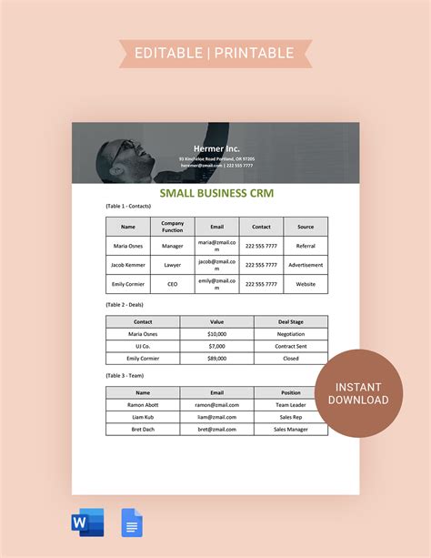 FREE CRM Word Template Download Template Net