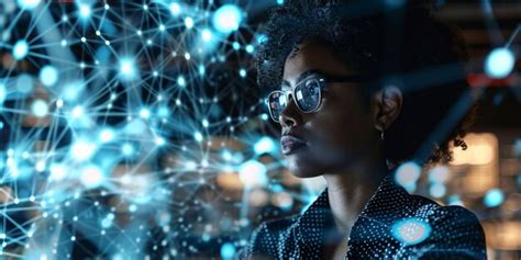 Premium Ai Image African American Female In Corporate Setting Connectivity Idea Ict Cloud