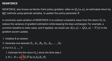 Reinforcement Learning Reinforce Implementation Should We Multiply G T By Gamma T