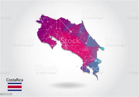 벡터 다각형 코스타리카지도 낮은 폴리 디자인 흰색 배경에 삼각형으로 만든지도 기하학적 구불 구불 한 삼각형 낮은 폴리 스타일 그라데이션 그래픽 라인 점 Ui 디자인 0명에