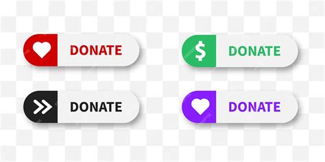 Premium Vector Donate Web Button Set Donation Sign On White