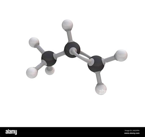 Propene Molecule Computer Model Showing The Structure Of A Molecule Of The Hydrocarbon Propene