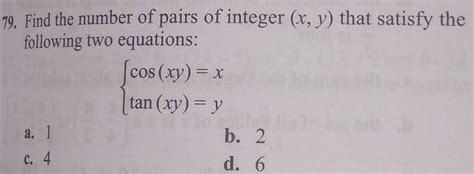 Answered 79 Find The Number Of Pairs Of Integer X Y That Satisfy The